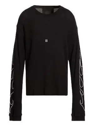 Givenchy Knitted Cotton Sweater With Embroidered Logo - Black