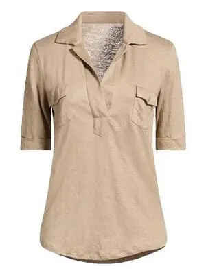 Majestic Filatures Linen And Elastane Polo Shirt - Beige