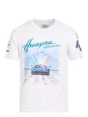 AERONAUTICA MILITARE Pagani Huayra Tricolore T-shirt Size Cotton, Elastane - White