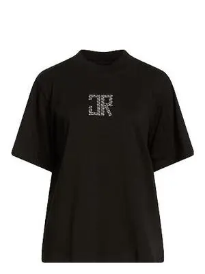 John Richmond Cotton Jersey T-shirt With Appliqués - Black