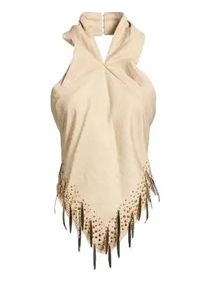 Rabanne Metallic Woven Top - Beige