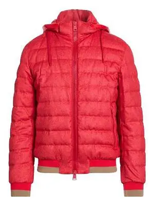 Herno Silk And Cashmere Puffer Jacket - Red