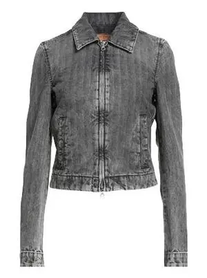 DIESEL Embroidered Denim Jacket - Grey