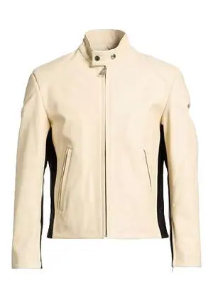 Sandro Ivory Calfskin Biker Jacket - White