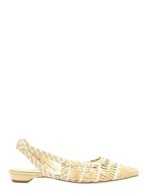 STUDIO CHOFAKIAN Praline Woven Point-toe Pumps - Neutrals