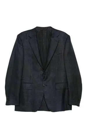 Canali Checked Two-button Blazer - Blue