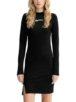 Karl Lagerfeld Logo-print Mini Dress - Black