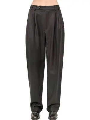 Andrea Ya'aqov Pleated Belt-loop Trousers - Black