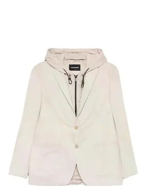 Karl Lagerfeld Paneled Hooded Blazer - Neutrals