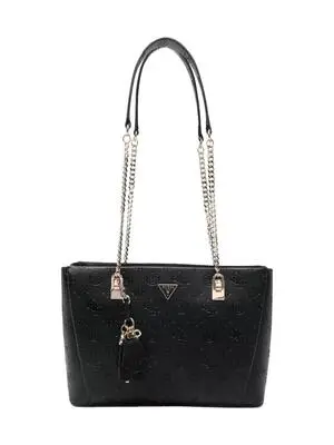 Guess Tisha Monogram Shoulder Bag - Black