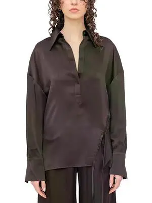 Andrea Ya'aqov V-neck Open-back Blouse - Brown