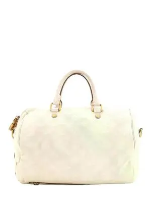 LOUIS VUITTON Speedy Bandouliere 30 Satchel Monogram Empreinte Leather - White