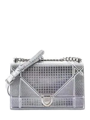 Dior Diorama Flap Bag Cannage Embossed Calfskin - Silver