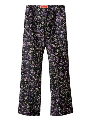 La DoubleJ 24/7 Floral Trousers - Black