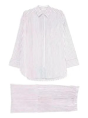 BY MALENE BIRGER Striped Organic Cotton Tailoring - White