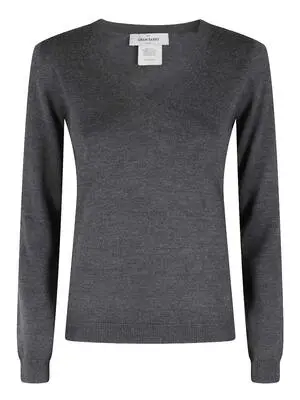 GRAN SASSO V-neck Top - Grey