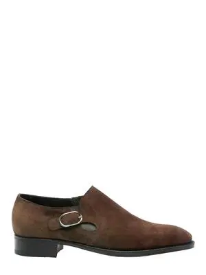 John Lobb Suede Monk Shoes - Brown