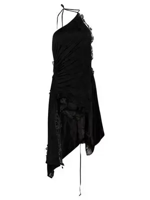 Vetements Lace-detailed Asymmetric Dress - Black