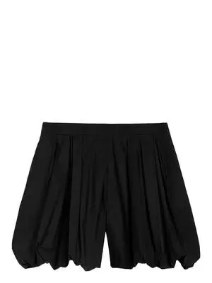 JIL SANDER Gathered Balloon Poplin Shorts - Black