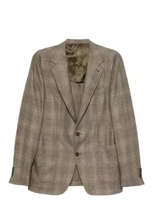 Canali Checked Wool Blazer - Brown