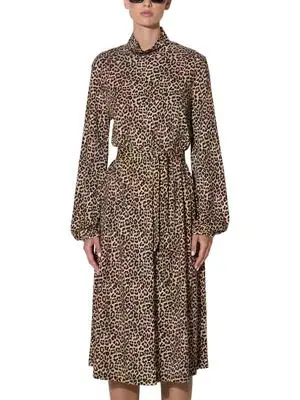 A.p.c. Animal-print Midi Dress - Neutrals