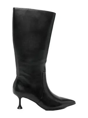 MARC ELLIS 60mm Pointed Leather Boots - Black