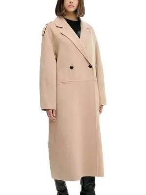 Hugo Double-breasted Coat - Neutrals