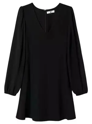 TWINSET V-neck Mini Dress With Georgette Sleeves - Black