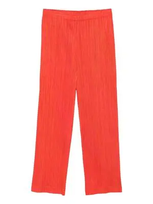 Issey Miyake Pleated Straight Trousers - Red