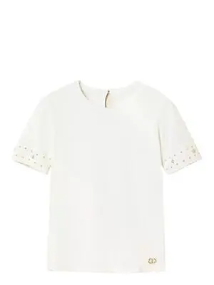 TWINSET Embellished Short-sleeve Top - White
