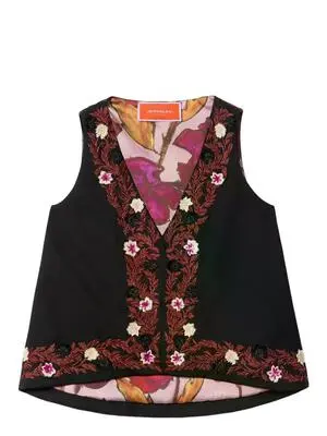 LA DOUBLEJ Scala Floral V-Neck Top