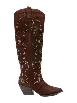MARC ELLIS 65mm Studded Boots - Brown
