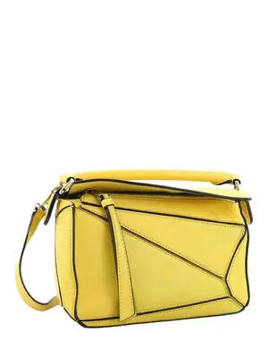 Loewe Puzzle Leather Mini Crossbody Bag - Yellow