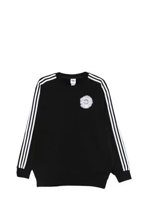 Adidas Stripe-detail Appliqué Sweatshirt - Black
