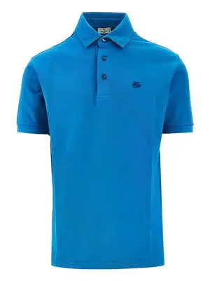 Etro Logo-embroidered Polo Shirt - Blue