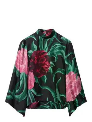 La DoubleJ Floral Print Top - Black
