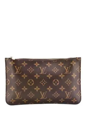 LOUIS VUITTON Neverfull Pochette Monogram Canvas Pouch - Brown