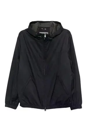 Canali Hooded Zip-up Jacket - Black
