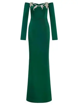 Rebecca Vallance Ellerie Strapless Embellished Maxi Dress - Green