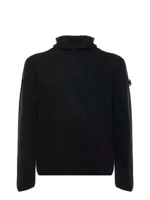 Moncler Ribbed Knit Hoodie - Black