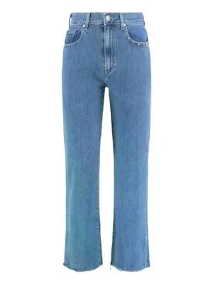 LE JEAN Frayed Hem Jeans - Blue