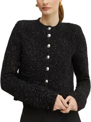 Patrizia Pepe Button Pocket Top - Black