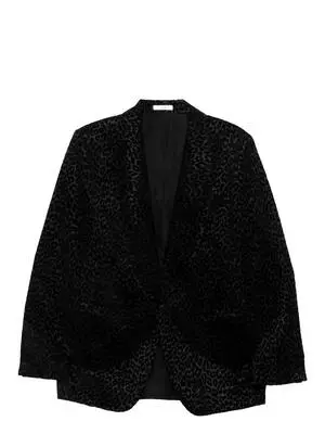 FURSAC Pattern Animal Cotton Blazer - Black