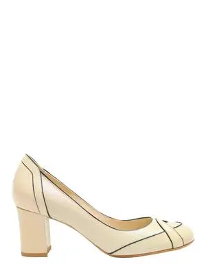 STUDIO CHOFAKIAN 55mm Swan Block-heel Pumps - Neutrals