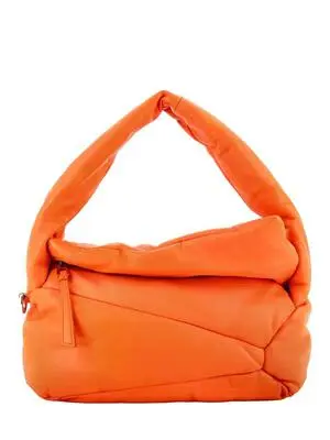 Loewe Puffer Puzzle Leather Hobo Bag - Orange