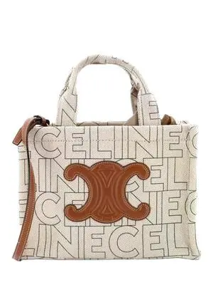 Celine Cabas Thais Triomphe Printed Canvas Tote Bag - Brown