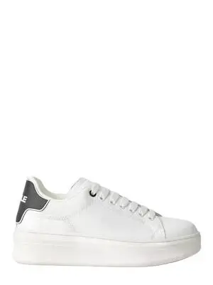 GAELLE Platform Heel Sneakers - White