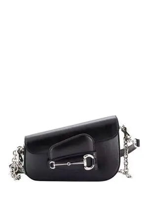 Gucci Horsebit 1955 Asymmetric Mini Shoulder Bag - Black