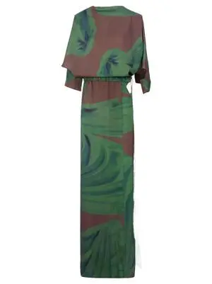 V:PM ATELIER Magnolia Printed Maxi Dress - Green