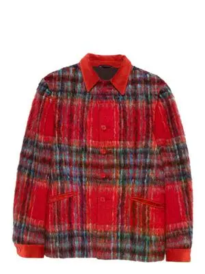 ROMEO GIGLI Checked-pattern Buttoned Jacket - Red